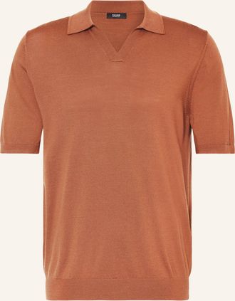 Reiss Reiss Strick-Poloshirt Duchie Aus Merinowolle braun