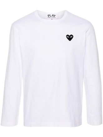 Comme Des Garçons t-shirt en coton à patch coeur - Blanc