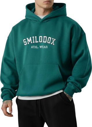 Smilodox Hoodie Herren Kayson, Oversize Kapuzenpullover mit Frontprint, gro&szlig;e Kapuze Sweatshirt, K&auml;ngurutasche, weicher Stoff, Warmer Pulli ideal f&uuml;r f&uuml;r Stree