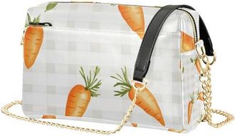 Mnsruu Sacs à bandoulière pour femme, sac à main en cuir motif carotte à carreaux