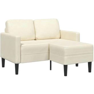 vidaXL Vidaxl - Canap&eacute; 2 places avec m&eacute;ridienne en l cr&egrave;me 125 cm velours
