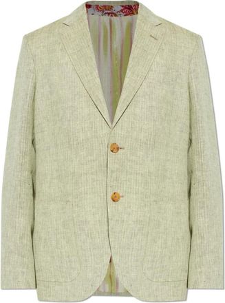 Etro Homme, Vestes, Vert, Taille: L Blazer en lin &agrave; motif chevrons