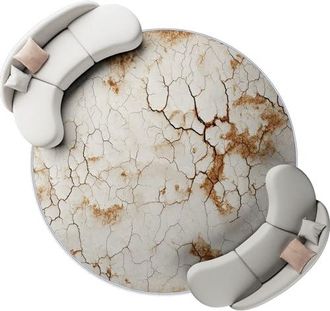 Generic Tapis Lavable et Antid&eacute;rapant Beige pour Salon Salle &agrave; Manger Chambre Adulte et Ado Cuisine - Tapis Motif Vintage Shabby Chic Mur, Poil Ras Doux 150 c