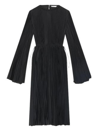 Balenciaga robe mi-longue &agrave; design pliss&eacute; - Noir