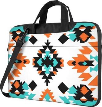 Generic Housse de protection pour ordinateur portable de 15,6 avec bandouli&egrave;re - Motif g&eacute;om&eacute;trique color&eacute; azt&egrave;que - Housse de protection antichoc pour ordinat