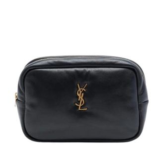 Saint Laurent Pre-owned Calypso Leather Pouch - Femme - Pre-owned - Noir - Taille: ONE Size
