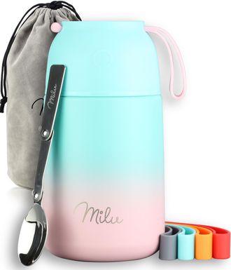 Milu Thermobeh&auml;lter f&uuml;r Essen 650ml, Edelstahl, Thermo Lunchbox, Suppenbeh&auml;lter to go, Thermobox, Thermodose zum Warmhalten Suppen, Babybrei, Speisebeh&auml;lte