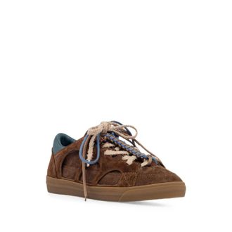 Santha Mens Suede Sneakers Brown Calf Trainers