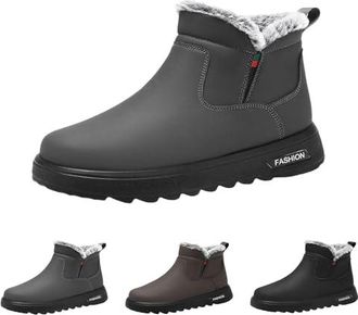 Generic Chaussures dhiver pour femme - Largeur H - Bottines pour femme - Doublées - Bottes de neige plates - Antidérapantes - Chaussures de ski légères - Bott
