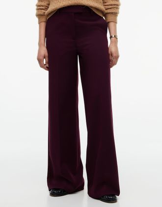 Tommy Hilfiger gerade geschnittene Tuxedo-Hose mit weitem Bein in tiefem Burgunderrot