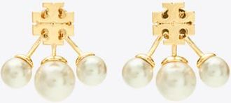 Tory Burch Damen Moondance Pearl Front-Back Earrings