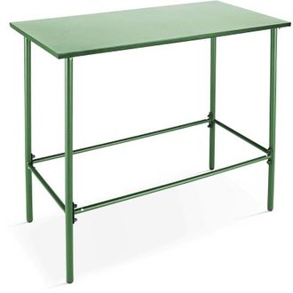 Oviala Oviala - Table haute de jardin en m&eacute;tal vert cactus 120 cm - Palavas