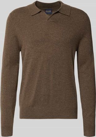 Christian Berg Strickpullover mit Polokragen und V-Ausschnitt