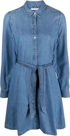 Tommy Hilfiger Lyra Denim Belted Dress - - Dresses - Damen - Blau - 2XS