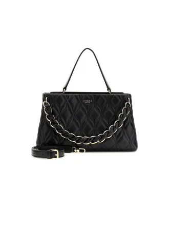 Guess Womens Satchel Bag Black Polyurethane - Satchel-Bags