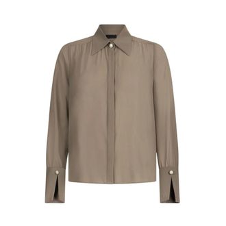 Liu Jo Femme, Blouses et Chemises, Gris, Taille: 40 FR Chemise à boutons de perle