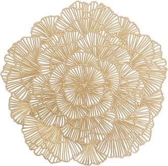 DOITOOL DIYEAH 2 St&uuml;ck Teiliges Tischset aus Goldenem PVC Hitzebest&auml;ndig und rutschfest Dekorative Isolierende Tischuntersetzer f&uuml;r Zuhause Restaurants und Ho