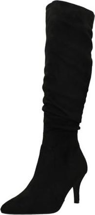 Spot On Bottes hautes en microsu&egrave;de pour femme avec talon de 8 cm F5R1243, Noir, 38 EU