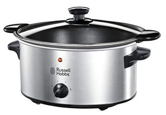 Russell Hobbs Mijoteur Electrique [Facile et Pratique] Compact@Home (3,5 L, 4/5 personnes, Cuve en ceramique amovible, Cuisson réglable, Base en inox, Maintien au c