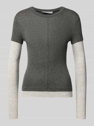 Topshop Langarmshirt aus Viskose-Mix mit Ripp-Struktur Modell Belia