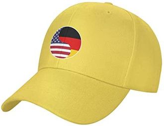 Generic Casquette De Sport Ying Yan (Yinyang) Drapeau Am&eacute;rique Et Allemagne Chapeau De Golf Casual,Classic Casquette De Baseball pour Homme Femme Sport