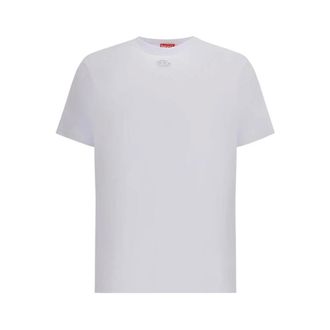 Diesel Homme, Tops, Blanc, Taille: M T-shirt classique en coton avec encolure ras du cou