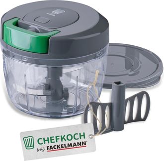 Fackelmann Chefkoch Multi-Zerkleinerer 5-teilig - Schneider für Gemüse, Obst, Kräuter & Nüsse - Inklusive Mix-Einsatz zum Verrühren und Aufschlagen von Flüssigke