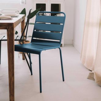 Oviala Oviala - Chaise en métal bleu pacific - Palavas