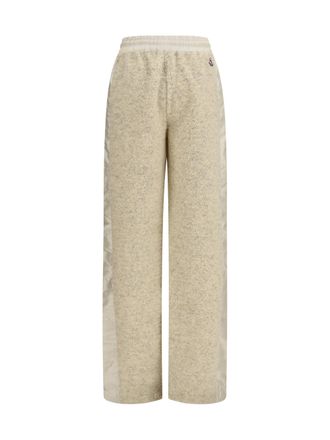 Moncler Teddy-Effect Fleece Joggers - White
