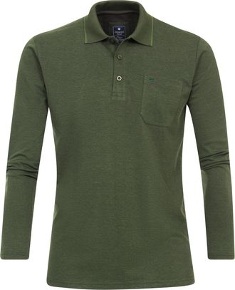 Redmond Polo-Shirt Langarm Uni nah 629 grün 4XL