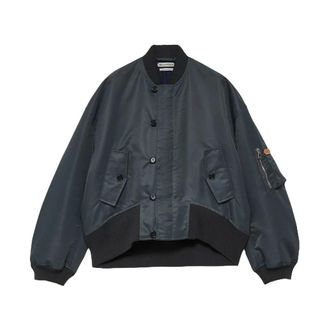J.W.Anderson Oversized Bomberjacke mit Kontraststreifen am Saum - - Jackets - Damen - Grau - L