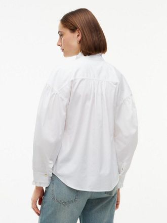 Tommy Hilfiger Langarmbluse POPLIN BLOUSE WITH RUFFLES Baumwolle, mit R&uuml;schen Detail