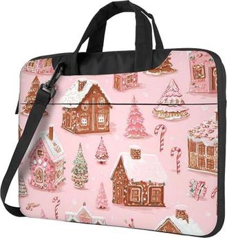 Generic Sac de protection pour ordinateur portable de 15,6, motif sapin de No&euml;l en pain d&eacute;pices avec bandouli&egrave;re, housse de protection antichoc pour ordinateu