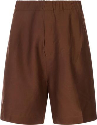 Laneus Homme, Shorts, Brun, Taille: XL Bermuda en Viscose et Lin