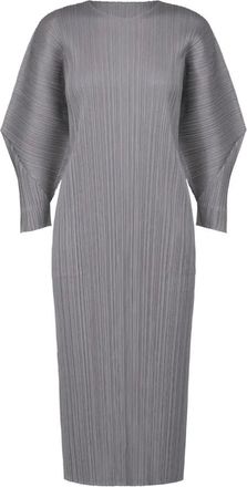 Issey Miyake Femme, Robes, Gris, Taille: 42 FR Pleated Midi Dress