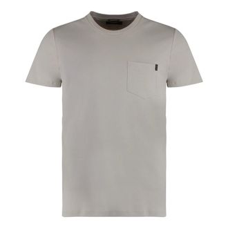 Moorer Homme, Tops, Gris, Taille: 2XL T-shirt en coton avec poche avant