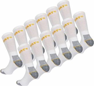 CAT Caterpillar Real Work Lot de 12 paires de chaussettes de travail pour les homme et les femmes, tailles 35-50 au choix, 43-46