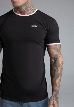 Siksilk T-Shirt SikSilk Herren Schwarz Ringer T-Shirt
