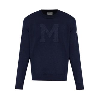 Moncler Logo-Patch Sweatshirt - - Knitwear - Herren - Blau - M