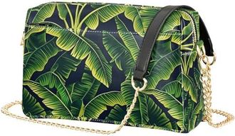 Mnsruu Sacs à bandoulière en cuir sans couture pour femme, motif feuilles de palmier