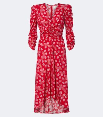 Isabel Marant Robe midi Albini en soie m&eacute;lang&eacute;e &agrave; fleurs