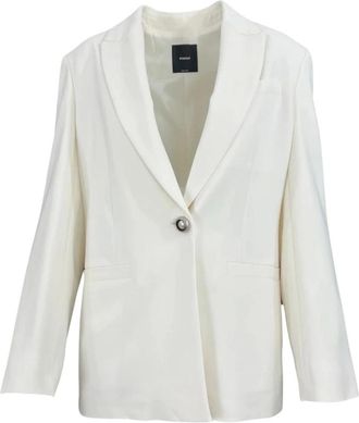 Pinko Pinko, Femme, Vestes, Blanc, Taille: 38 FR Blazer boutonn&eacute; d&eacute;collet&eacute; en V