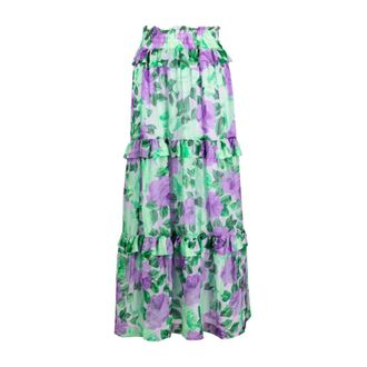 P.A.R.O.S.H. Gr&uuml;ner Seiden-Maxirock - - Skirts - Damen - Mehrfarbig - XS