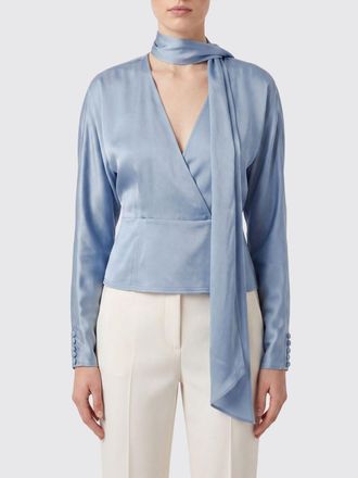 Ganni Blouse en satin &agrave; col lavalli&egrave;re et manches longues &agrave; &eacute;paules tombantes