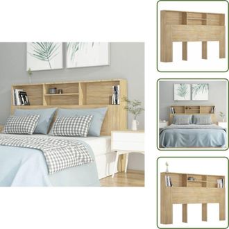 vidaXL Bett-Kopfteil mit Ablagen Sonoma-Eiche 160x19x103,5 cm - Bettkopf - Betthaupt - Regal - Nachttisch - Wohnzimmerdeko