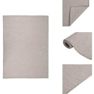 vidaXL Vidaxl - Outdoor-Teppich Flachgewebe 200x280 cm Taupe - Outdoor-Teppich - Balkon-Teppich - Terrassen-Teppich - Flachgewebe-Teppich - Wetterfest