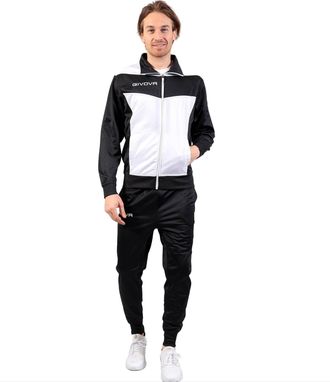 Givova Unisex Surv&ecirc;tement Visa Melange Jogginganzug, BLANC/NOIR 4S