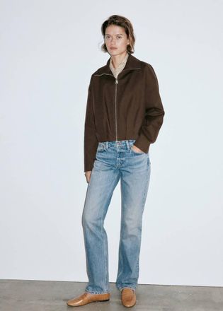 Mango Jean droit taille normale bleu moyen - Femme - 32 - MANGO
