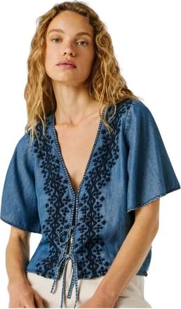 Pepe Jeans London Femme, Blouses et Chemises, Bleu, Taille: 42 FR Cleo Tencel Blouse