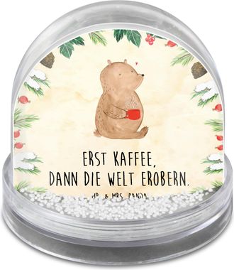 Mr. & Mrs. Panda Weihnachtskugel B&auml;r Kaffee - Geschenk, Schneekugel, Coffee, B&auml;ren, Sch&uuml;ttelkugel, Weihnachts, Weihnachten, Motivation, Teddy, Guten Morgen